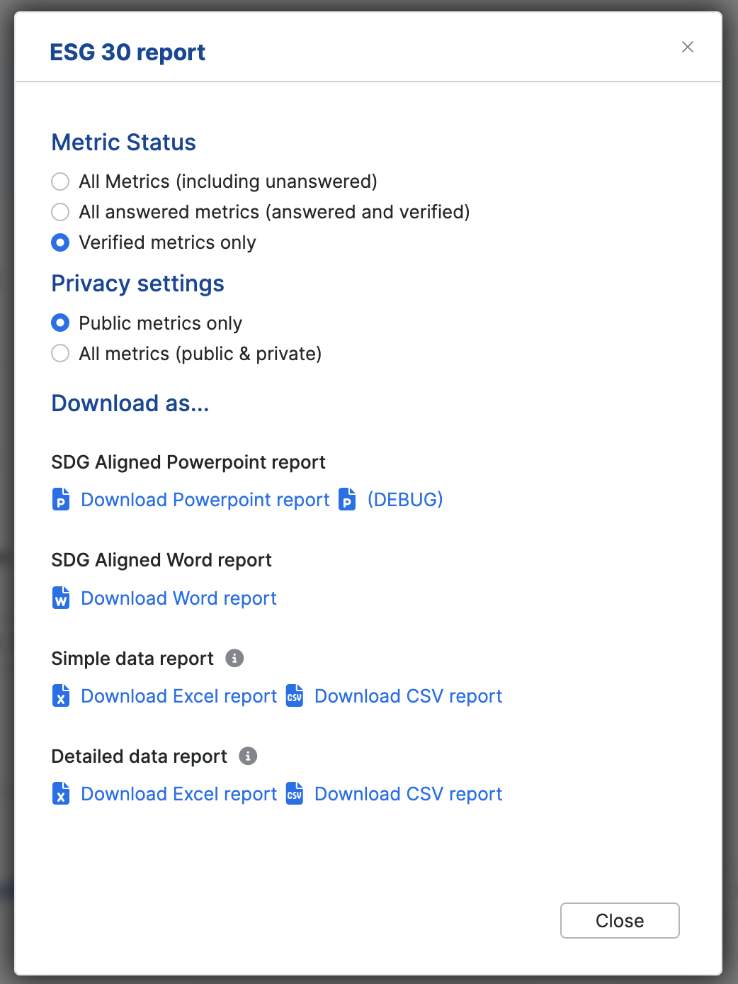 How to download an entire report – G17Eco Support Hub