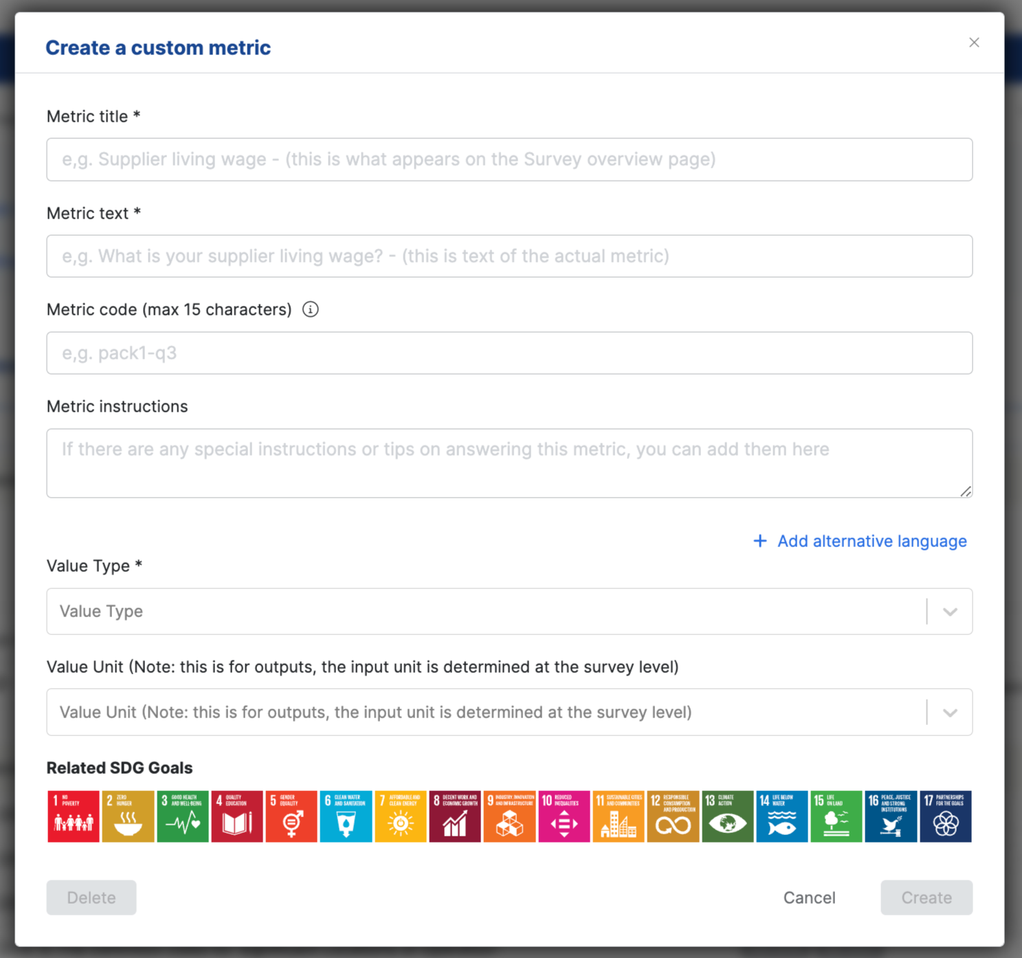 How to create, edit, and delete Custom Metrics – G17Eco Support Hub