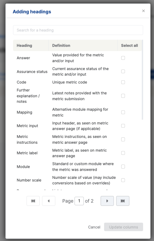 Custom report with custom headers and bespoke data – G17Eco Support Hub